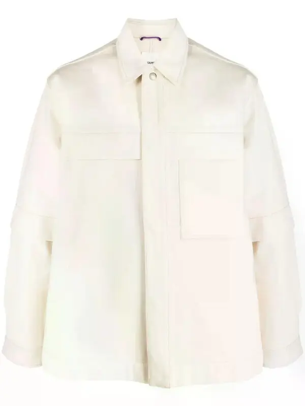 OAMC Short-sleeve Overlay Cotton Shirt Jacket - Neutrals