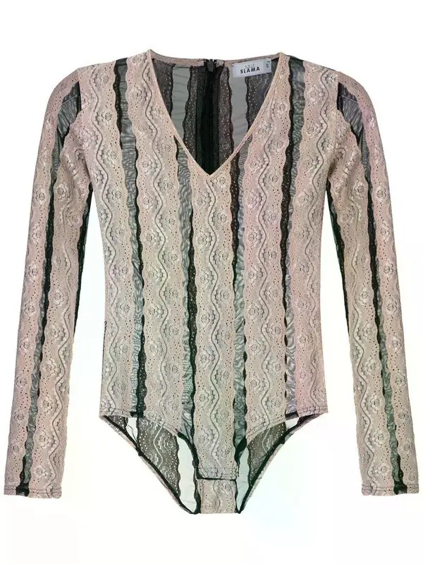 AMIR SLAMA Striped Bodysuit