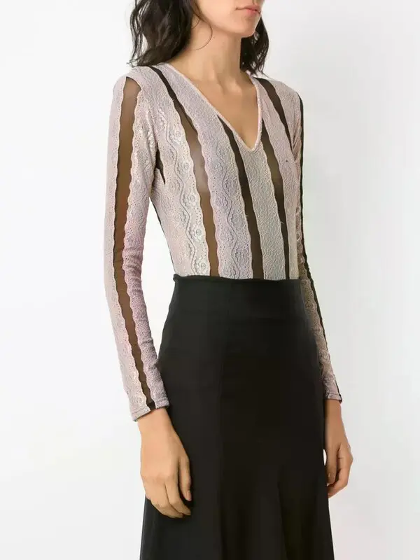 AMIR SLAMA Striped Bodysuit