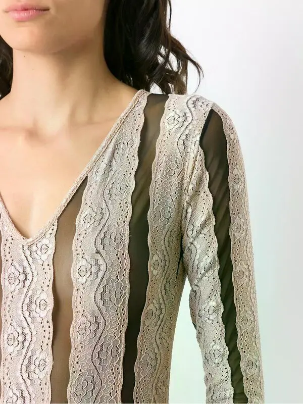 AMIR SLAMA Striped Bodysuit