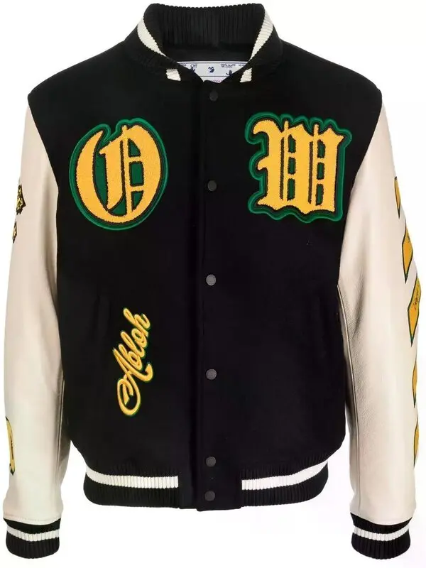 Off-White Logo-patch Varsity Jacket