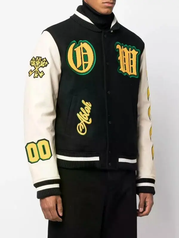Off-White Logo-patch Varsity Jacket
