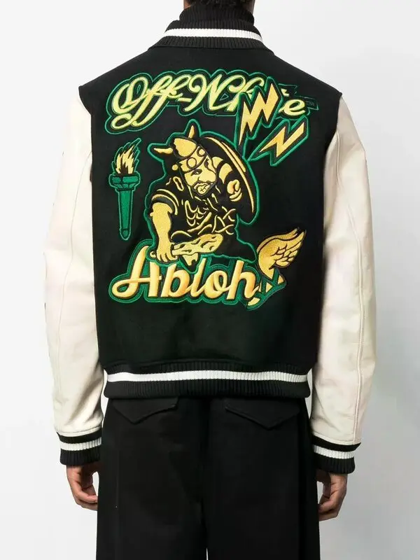 Off-White Logo-patch Varsity Jacket