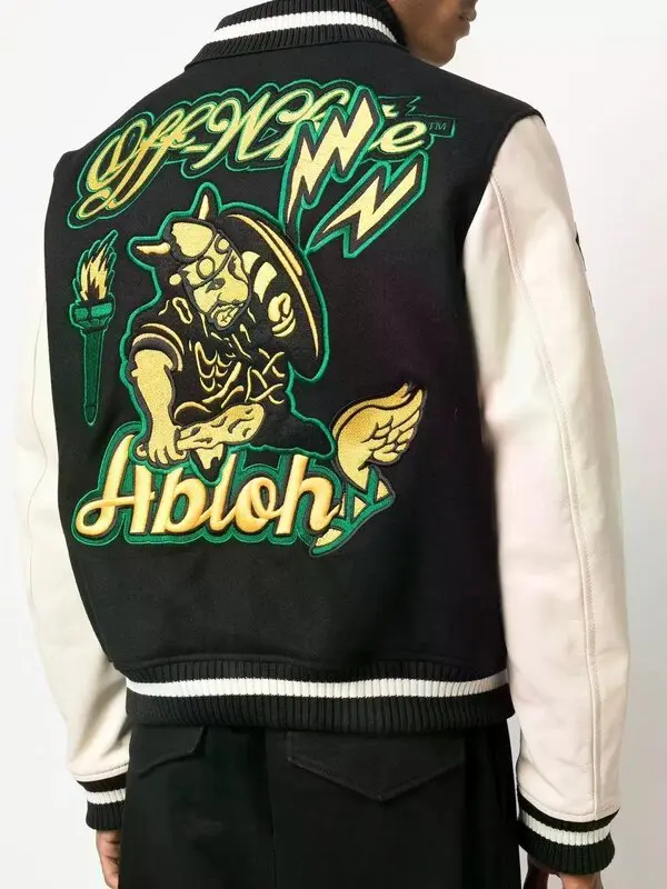 Off-White Logo-patch Varsity Jacket