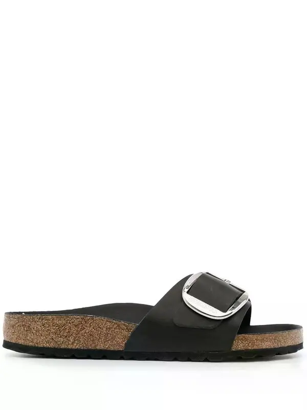 BIRKENSTOCK Madrid Big Buckle Leather Sandals - Black