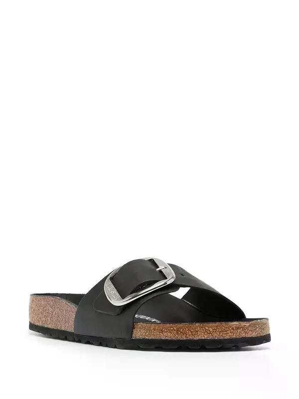 BIRKENSTOCK Madrid Big Buckle Leather Sandals - Black