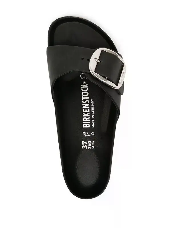BIRKENSTOCK Madrid Big Buckle Leather Sandals - Black