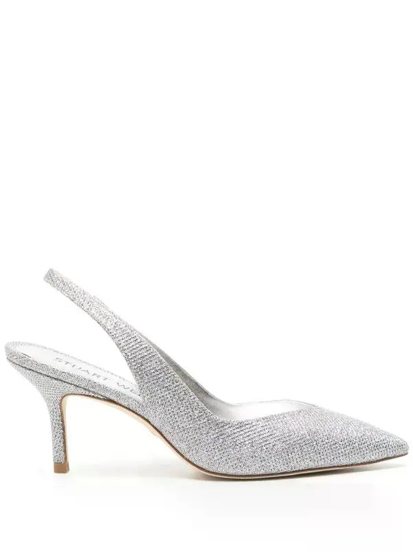 STUART WEITZMAN Eva 75mm Slingback Pumps - Silver