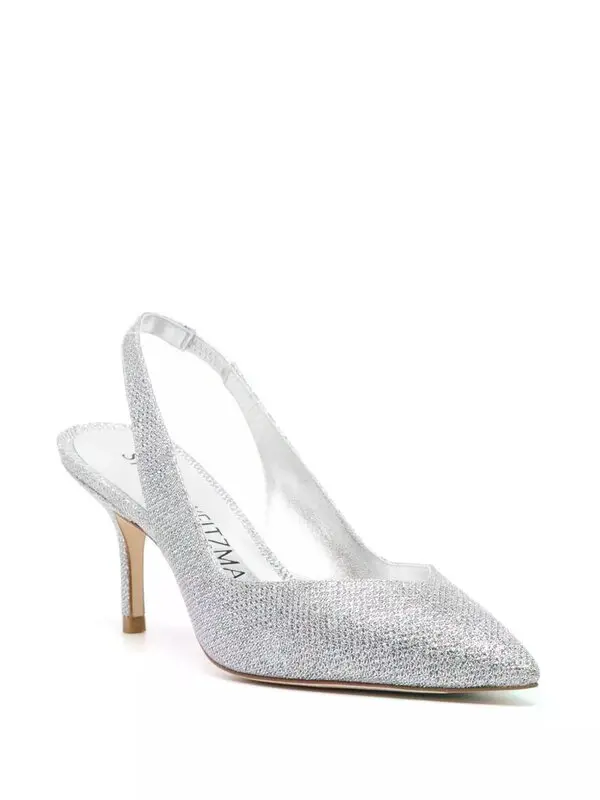 STUART WEITZMAN Eva 75mm Slingback Pumps - Silver