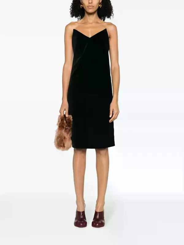 Loewe Bustier Velvet Strapless Dress