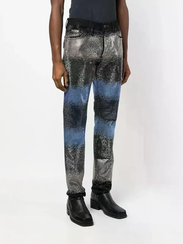 Philipp Plein Gradient Crystal-embellished Jeans