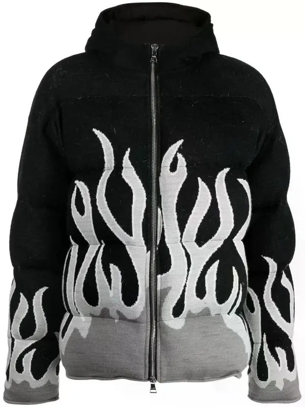 HACULLA. Up In Flames Zip-up Puffer Jacket - Black