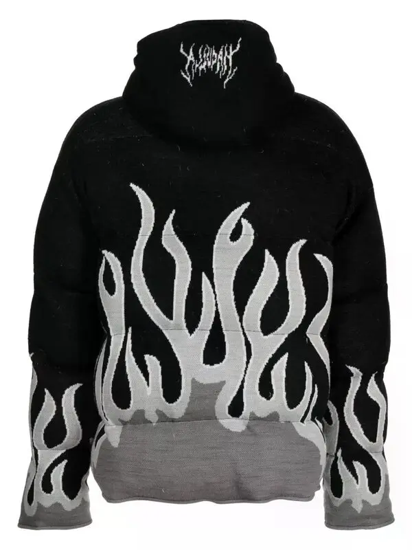 HACULLA. Up In Flames Zip-up Puffer Jacket - Black