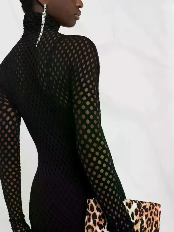 Philipp Plein Mesh-overlay Mini Dress - Black
