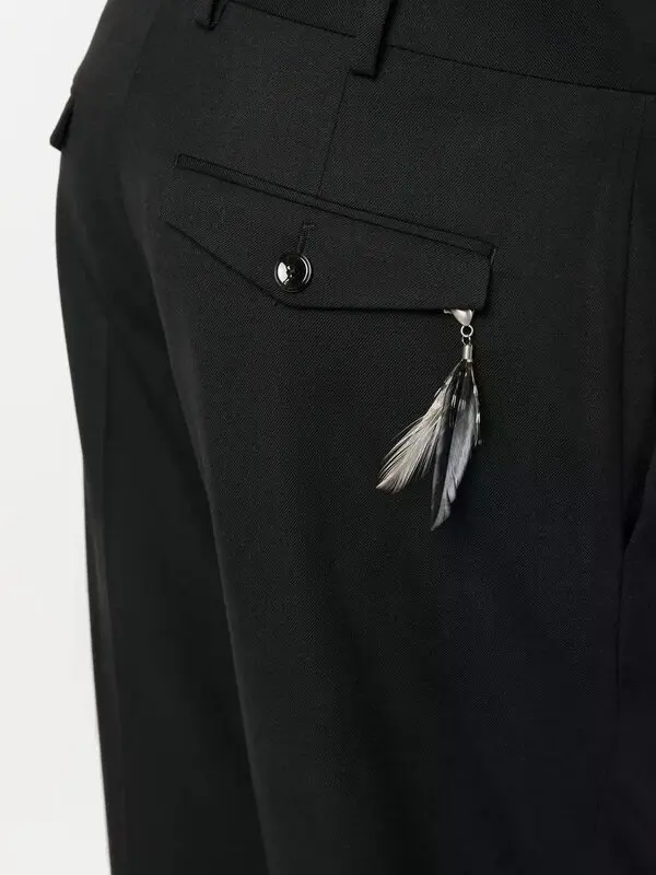 PT TORINO Charm-detail Tailored Trousers - Black