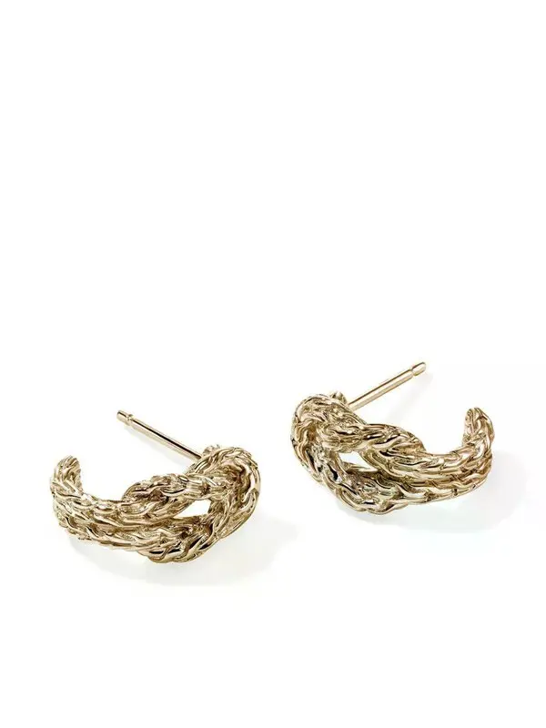 John Hardy 14kt Yellow Love Knot Hoop Earrings