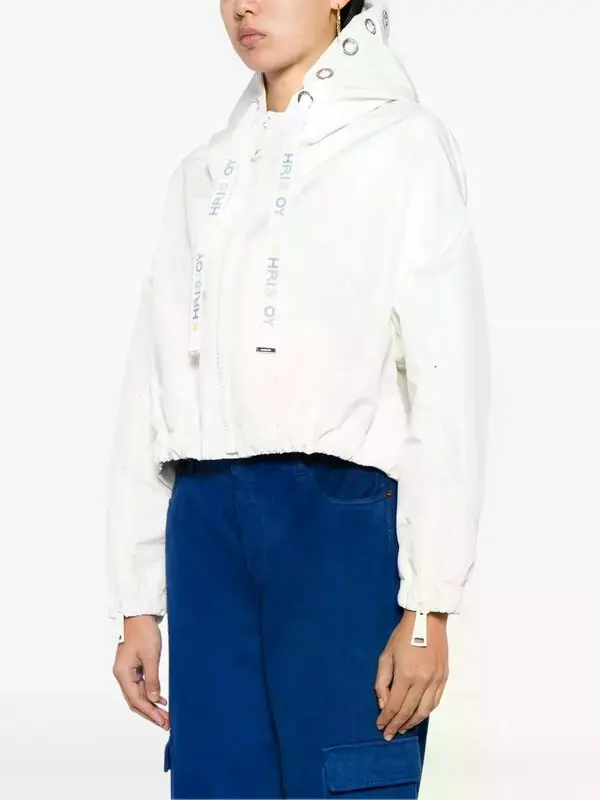 Khrisjoy Hooded Cropped Windbreaker