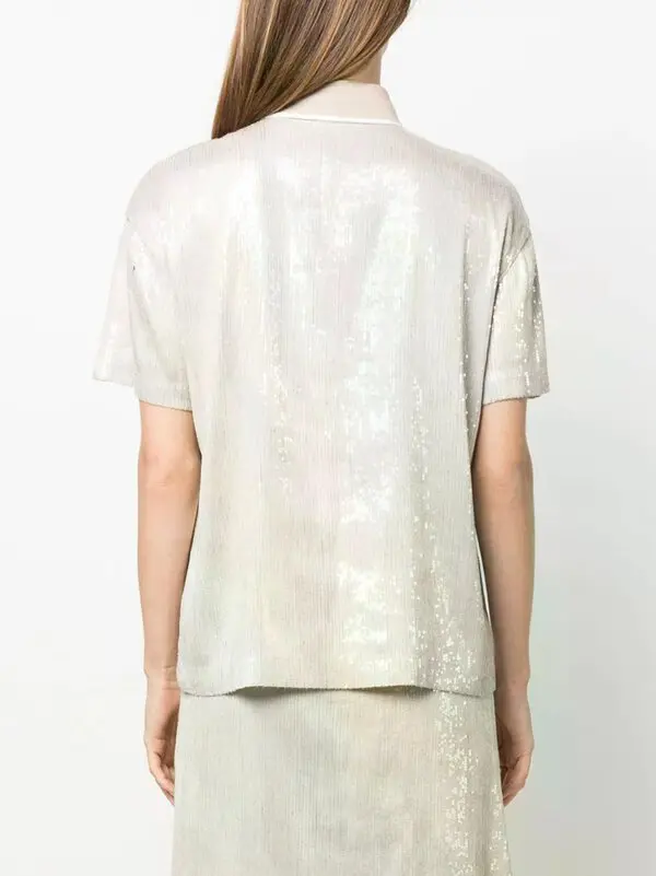 Brunello Cucinelli Sequin Embellishment Polo T-shirt