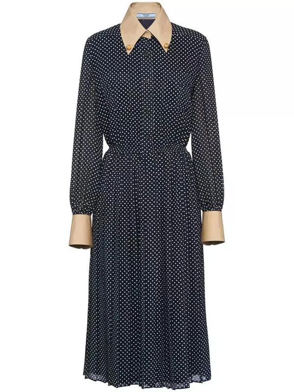 Prada Polka-dot Georgette Dress