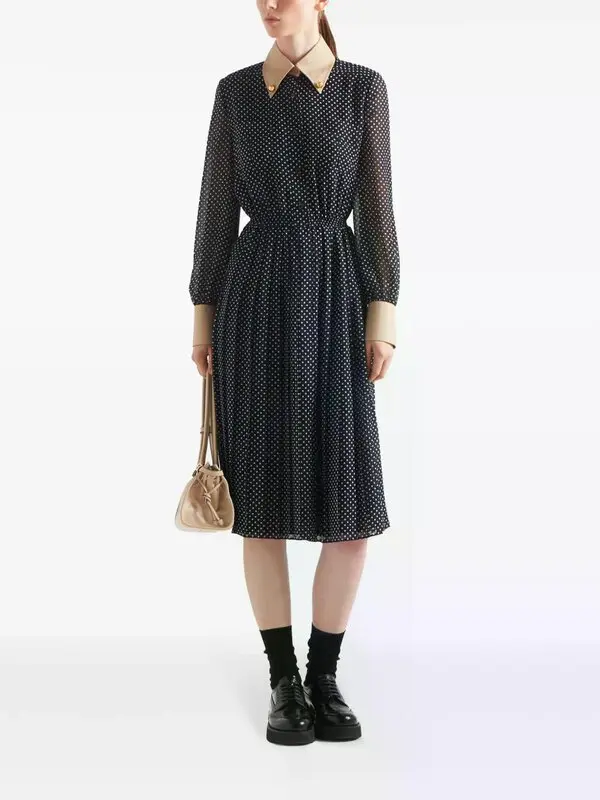 Prada Polka-dot Georgette Dress