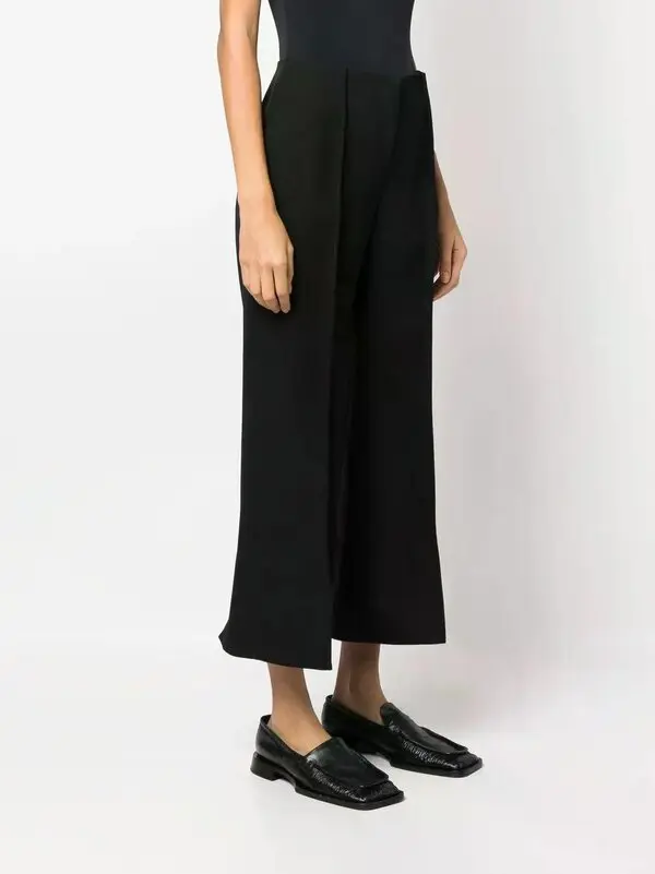 JIL SANDER Cropped Wool Wide-leg Trousers