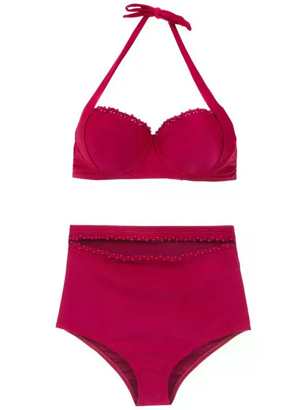AMIR SLAMA Beaded Detail Bikini - Pink