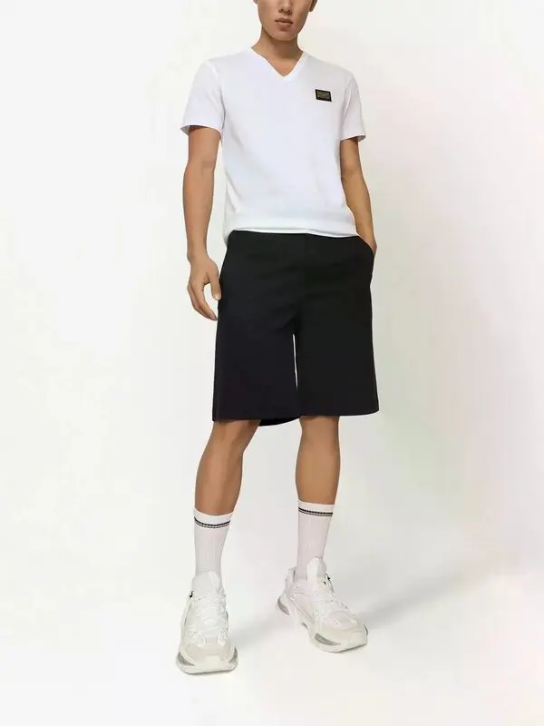 Dolce & Gabbana Logo Plaque Stretch-cotton Shorts