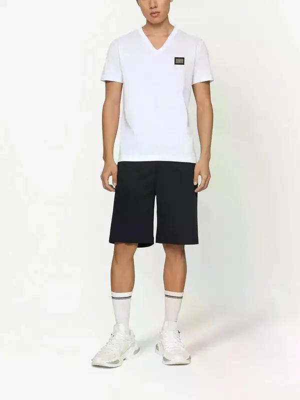 Dolce & Gabbana Logo Plaque Stretch-cotton Shorts