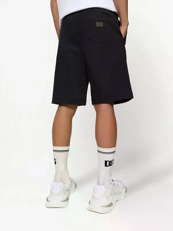 Dolce & Gabbana Logo Plaque Stretch-cotton Shorts