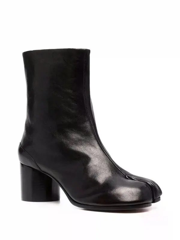MAISON MARGIELA Tabi Leather Ankle Boots - Black