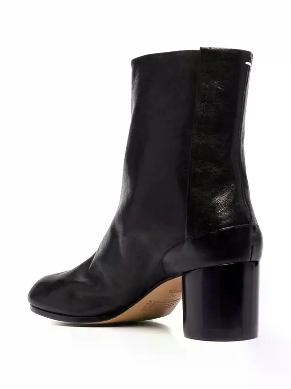 MAISON MARGIELA Tabi Leather Ankle Boots - Black