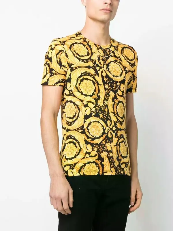 Versace Baroque-print Crew Neck T-shirt