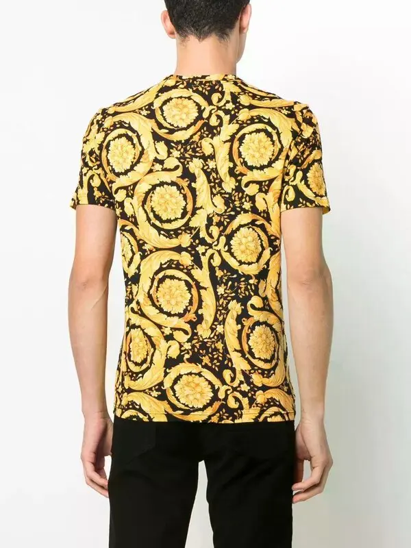 Versace Baroque-print Crew Neck T-shirt