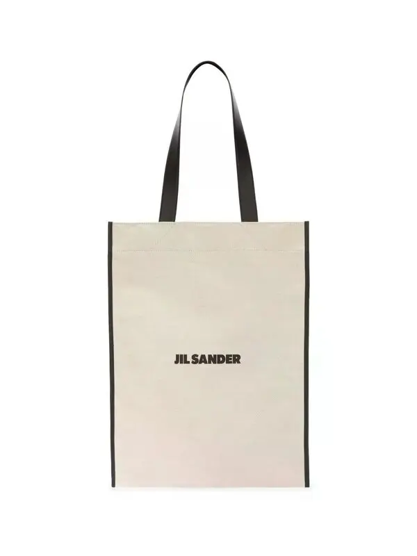 JIL SANDER Flat Shopper Medium Tote Bag - White