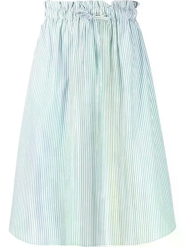Woolrich Striped Poplin Midi Skirt