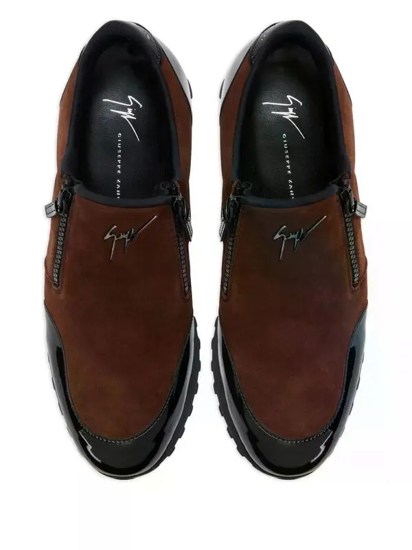 GIUSEPPE ZANOTTI Ilde Run Double-zip Low-top Sneakers - Brown