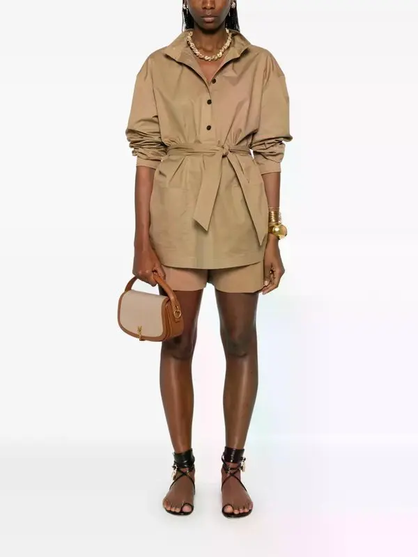 Saint Laurent Belted Top - Brown