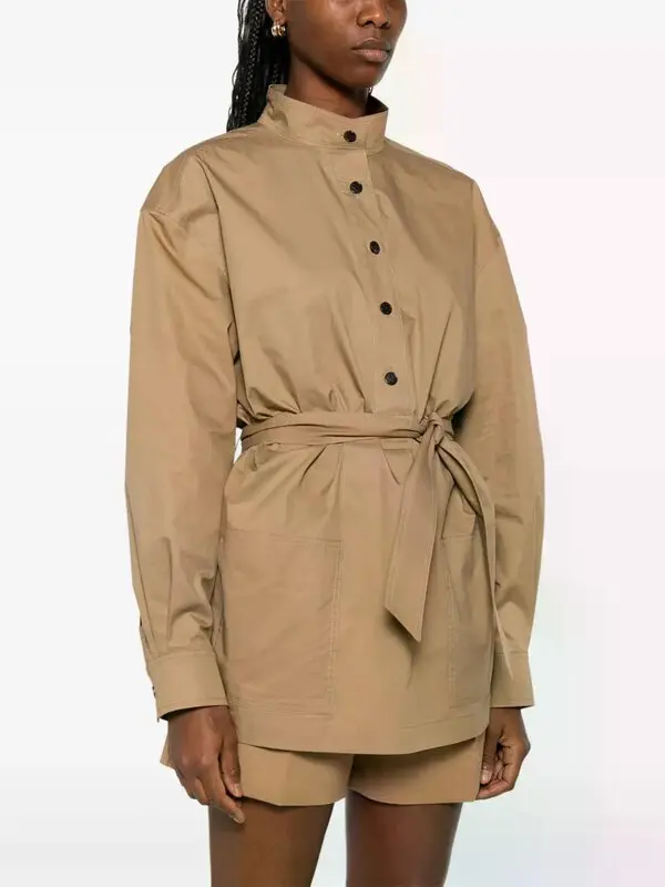 Saint Laurent Belted Top - Brown