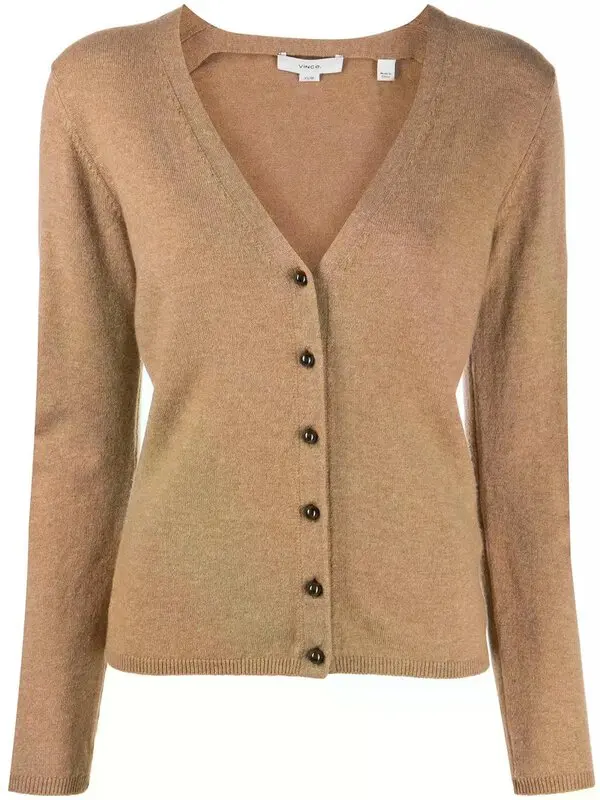 Vince Buttoned-up V-neck Cardigan - Brown