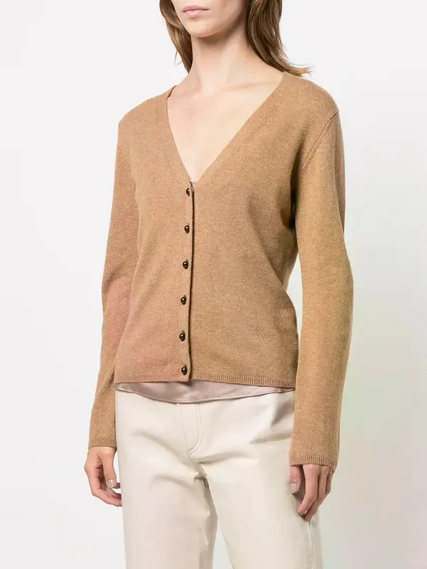 Vince Buttoned-up V-neck Cardigan - Brown