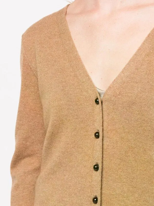 Vince Buttoned-up V-neck Cardigan - Brown