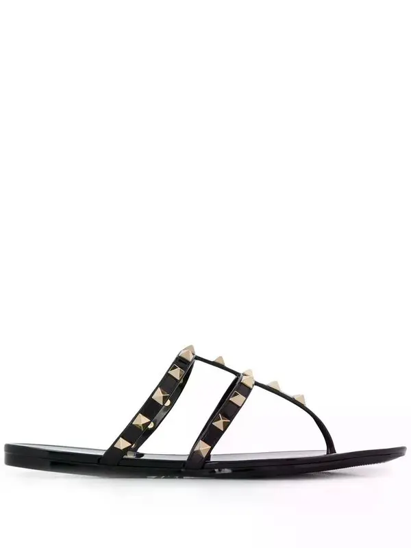 Valentino Garavani Rockstud Thong Slides - Black
