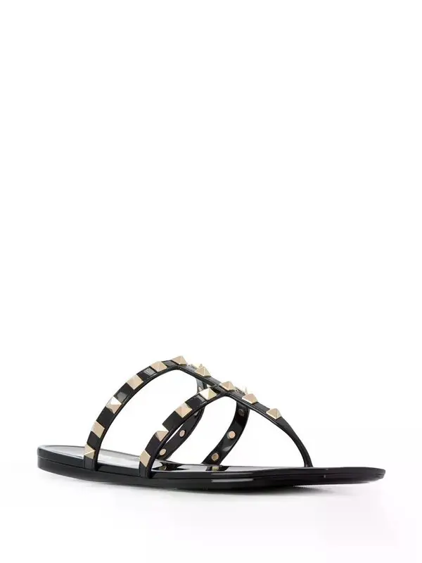Valentino Garavani Rockstud Thong Slides - Black