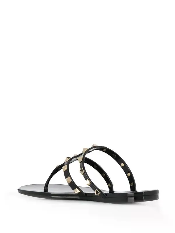 Valentino Garavani Rockstud Thong Slides - Black