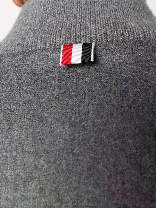 Thom Browne Tonal 4-bar Flannel Bomber Jacket - Grey