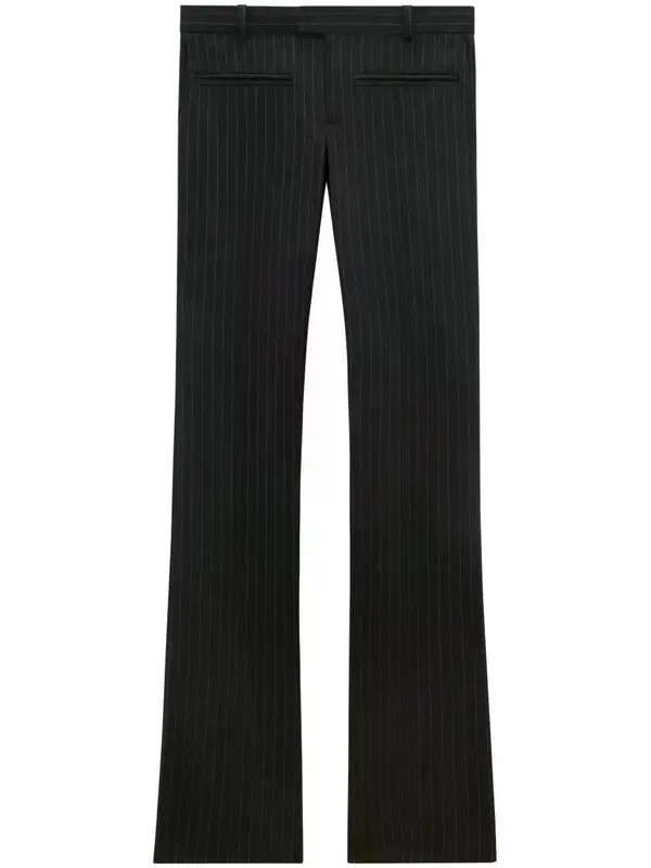 COURREGES Heritage Pinstripe Wool Trousers - Black