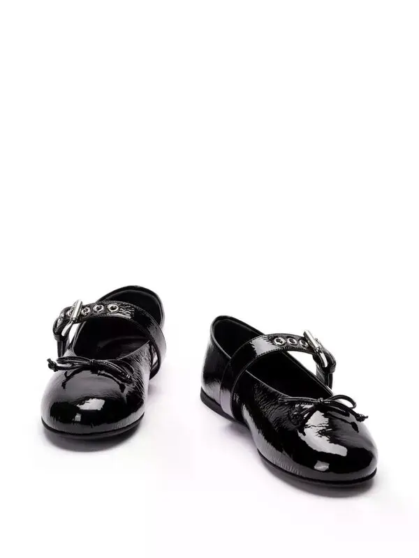 Miu Miu Leather Ballerina Shoes - Black