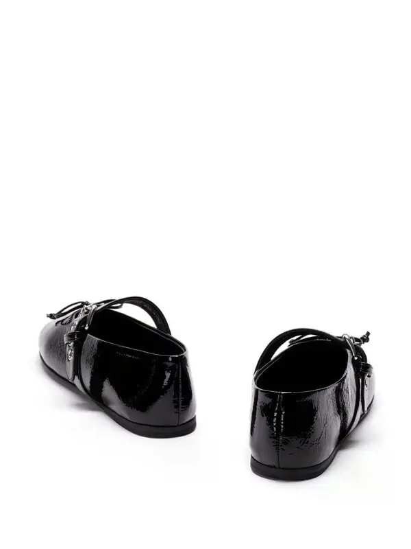 Miu Miu Leather Ballerina Shoes - Black