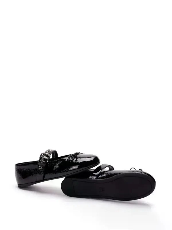 Miu Miu Leather Ballerina Shoes - Black