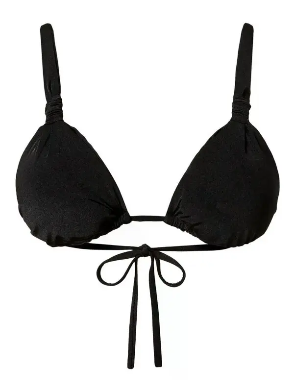 TWINSET Ruched Triangle Bikini Top - Black